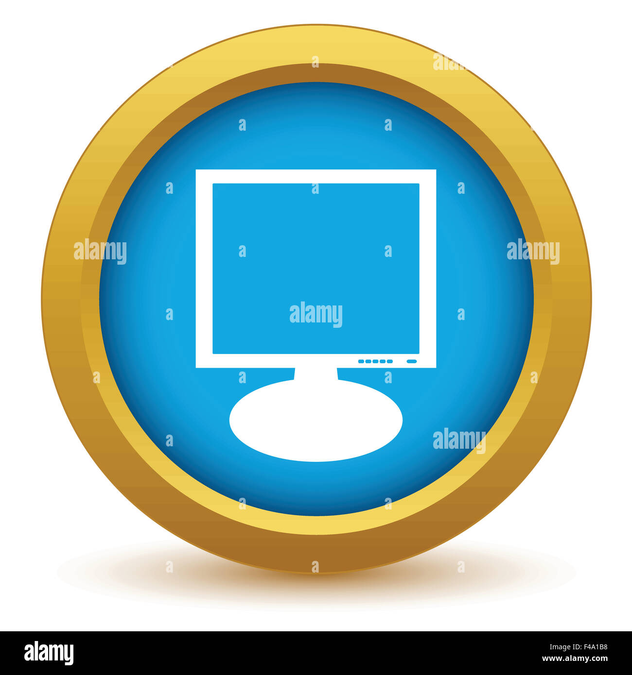 Gold monitor icon Stock Photo - Alamy