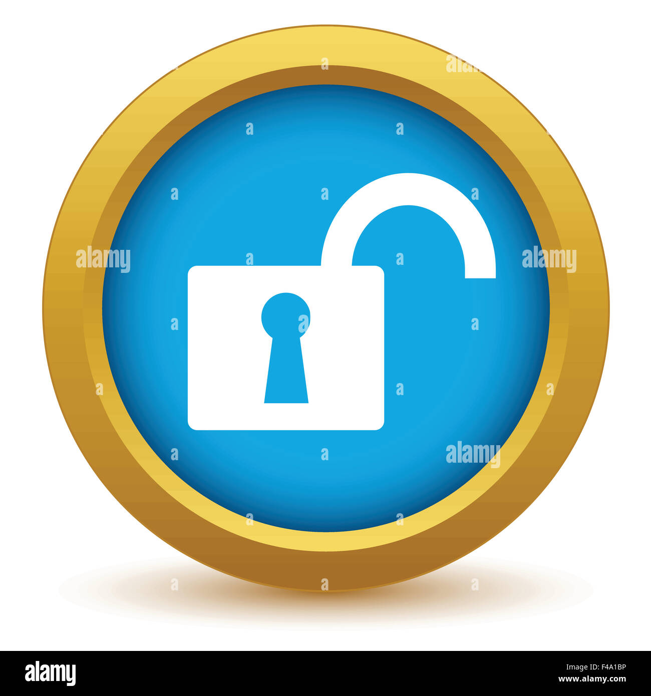 Gold unlock icon Stock Photo - Alamy