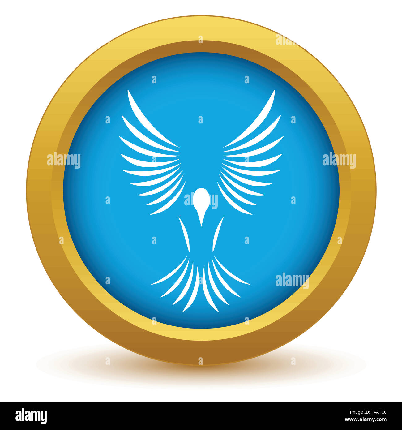 Gold bird icon Stock Photo - Alamy