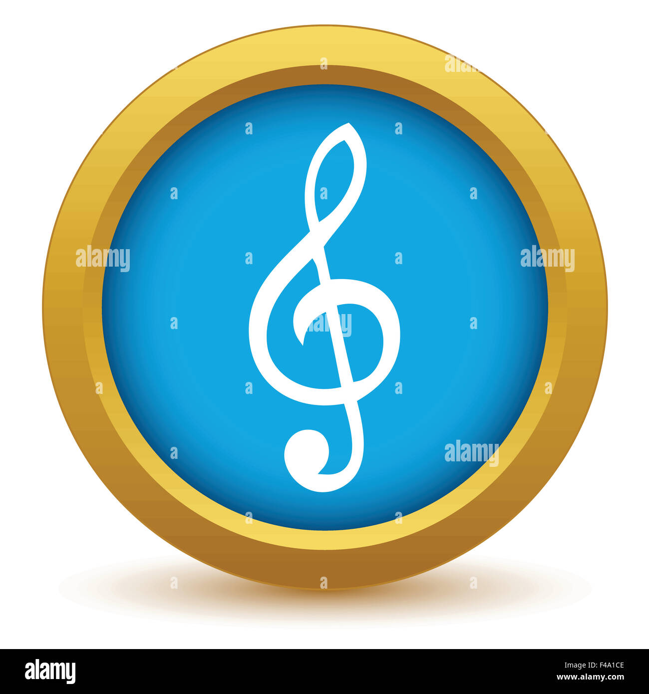 Gold music icon Stock Photo - Alamy