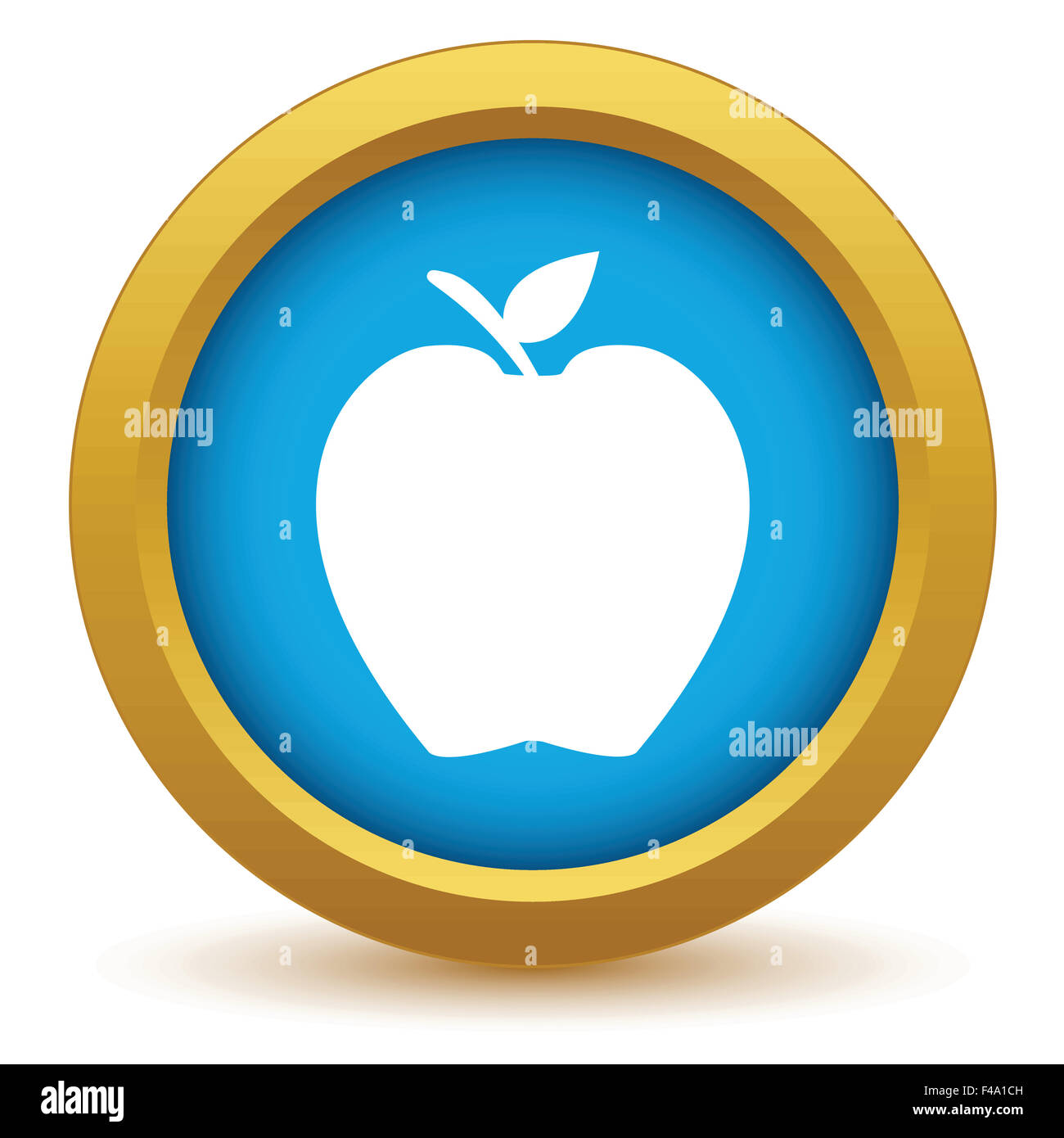 Gold apple icon Stock Photo - Alamy