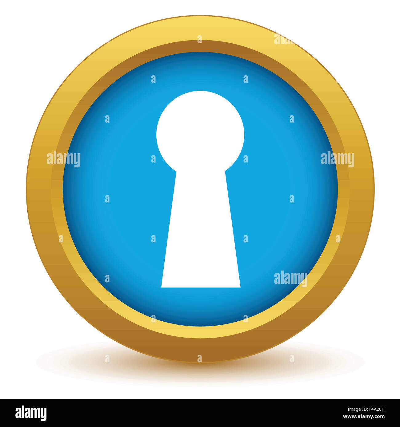 Gold keyhole icon Stock Photo - Alamy