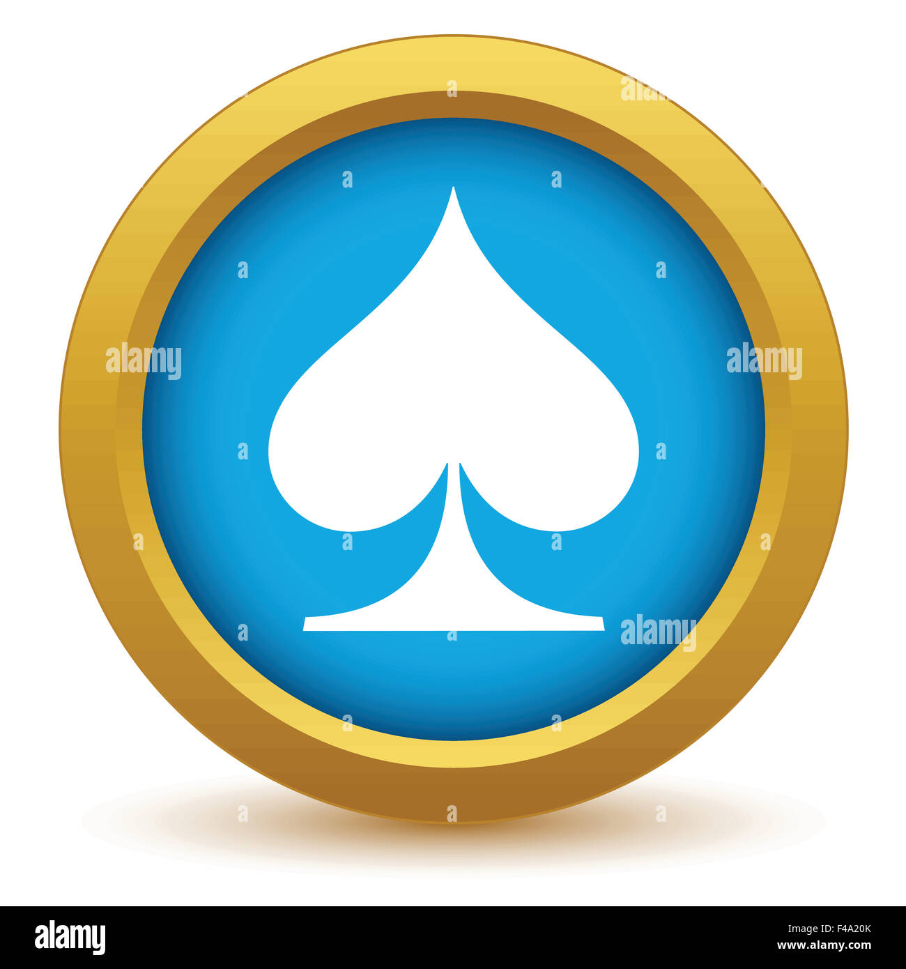 Gold spades card icon Stock Photo - Alamy