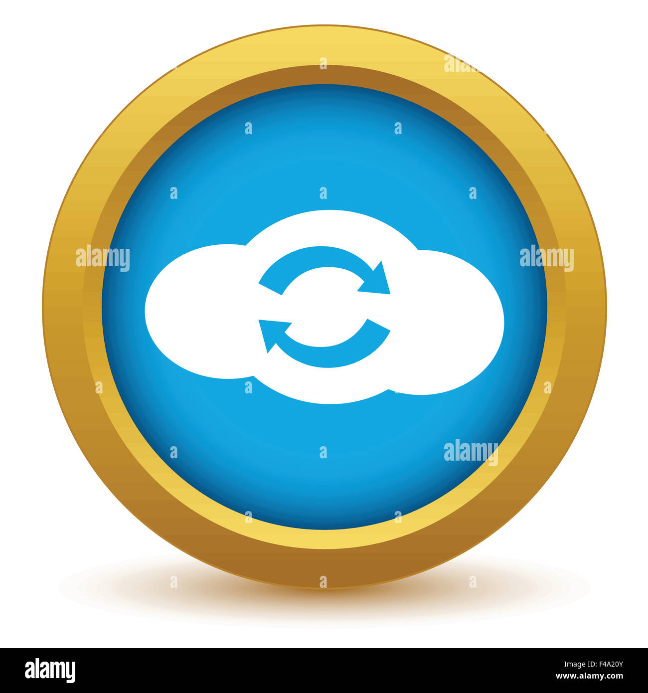 Gold reverse cloud icon Stock Photo - Alamy
