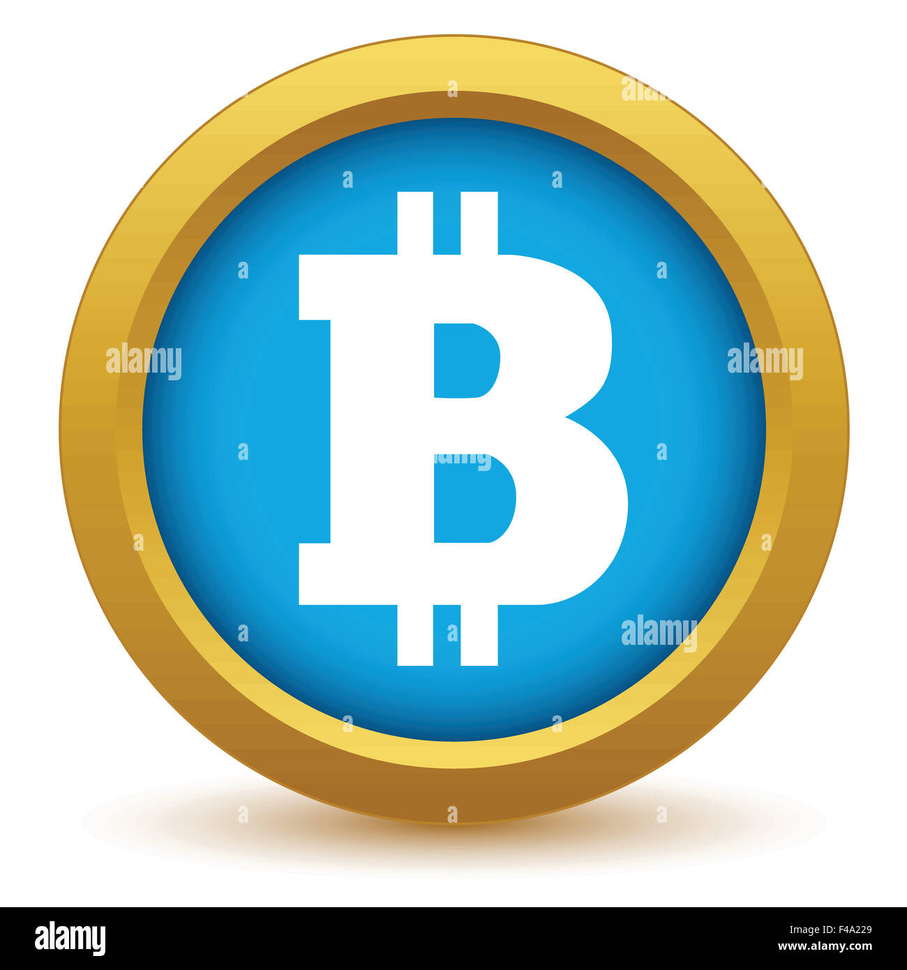 Gold Bitcoin icon Stock Photo - Alamy