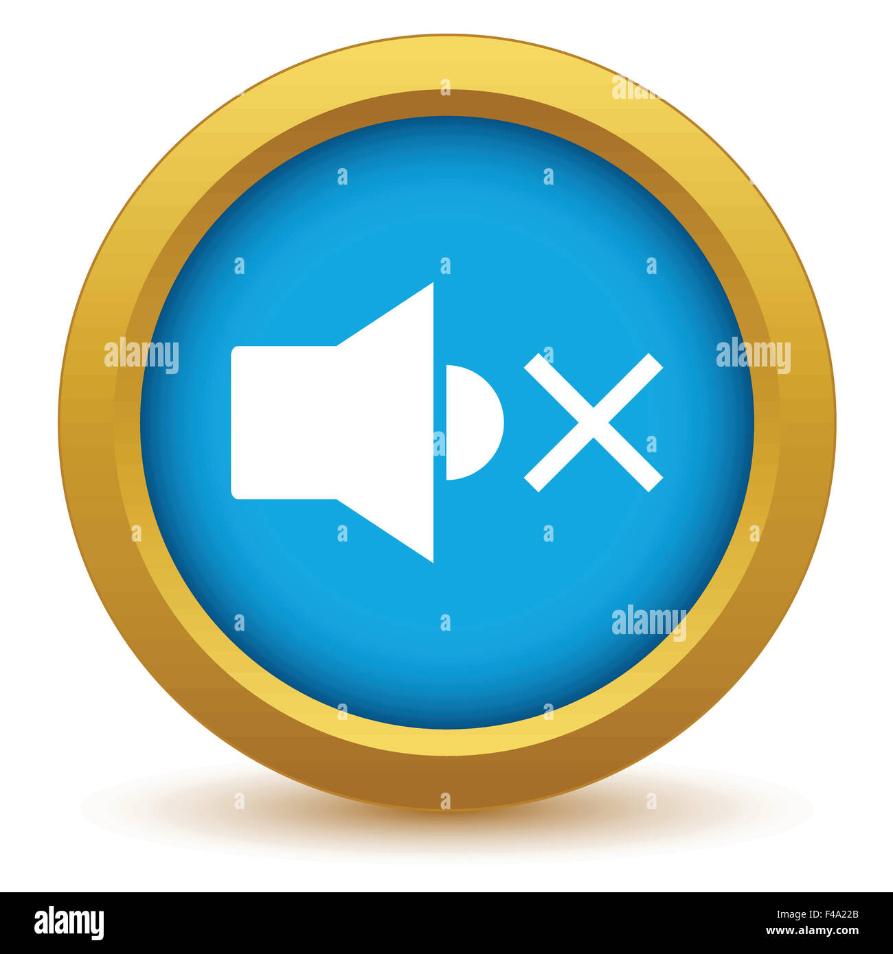 Gold no sound icon Stock Photo - Alamy