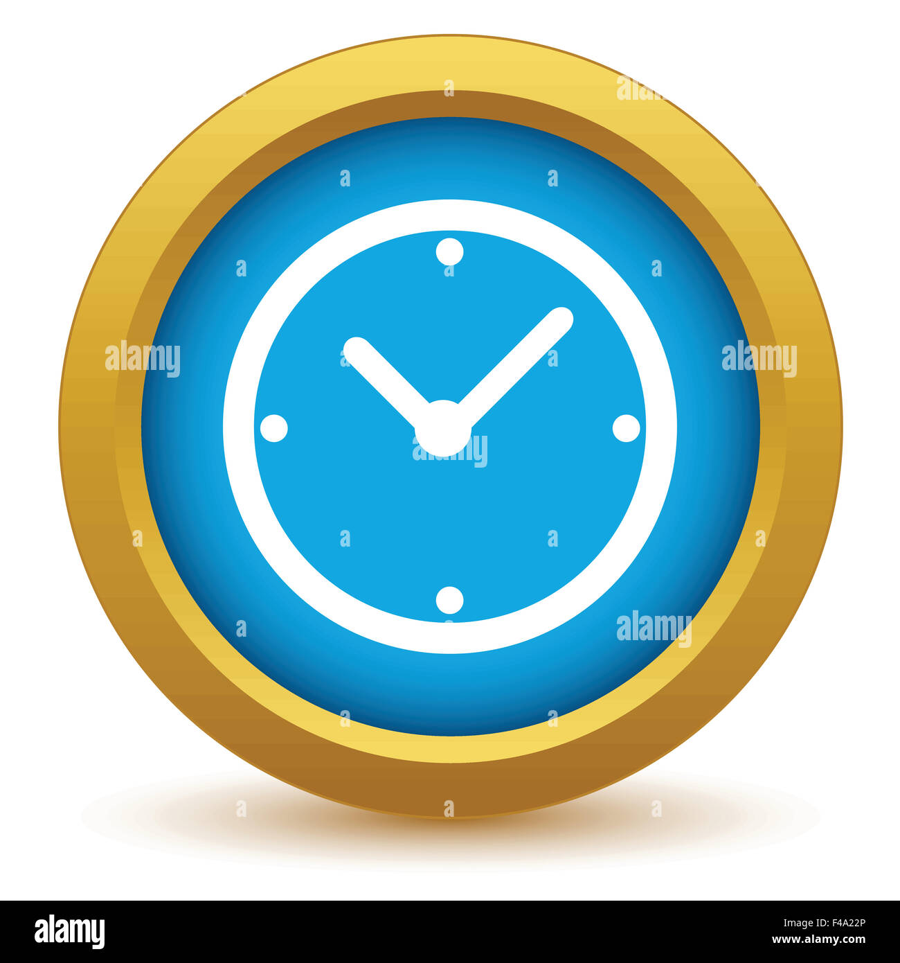 Gold clock icon Stock Photo - Alamy