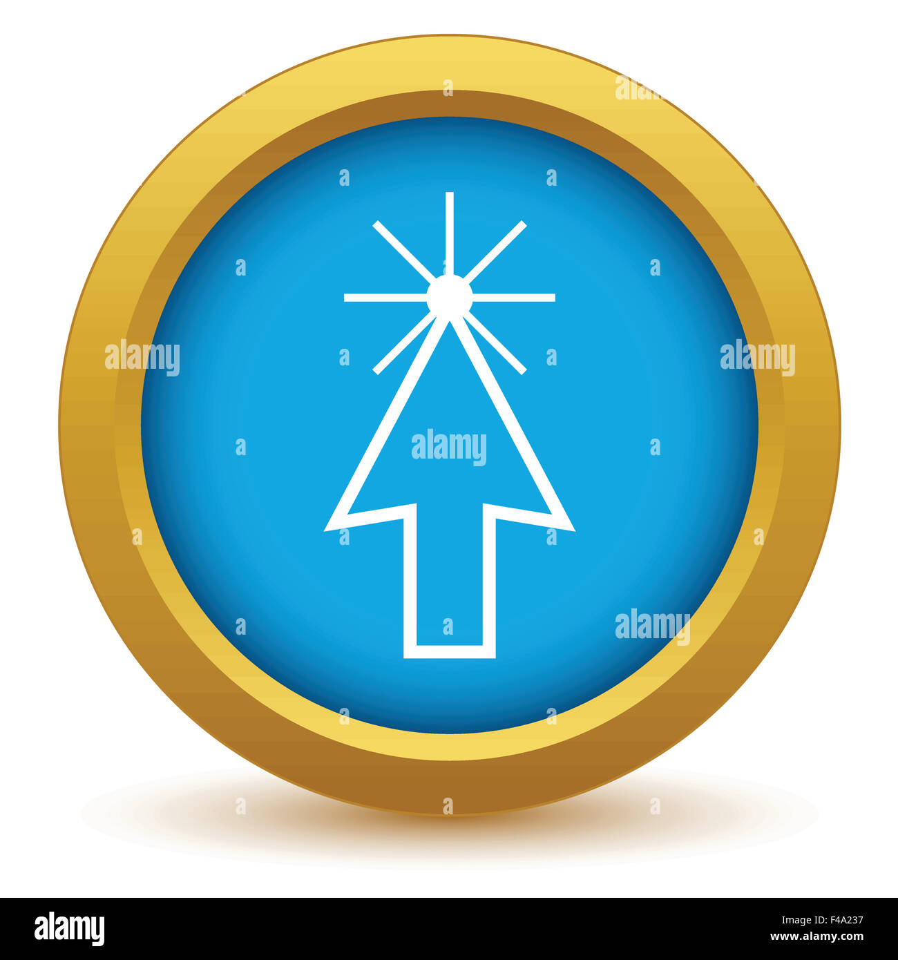 Gold click icon Stock Photo - Alamy