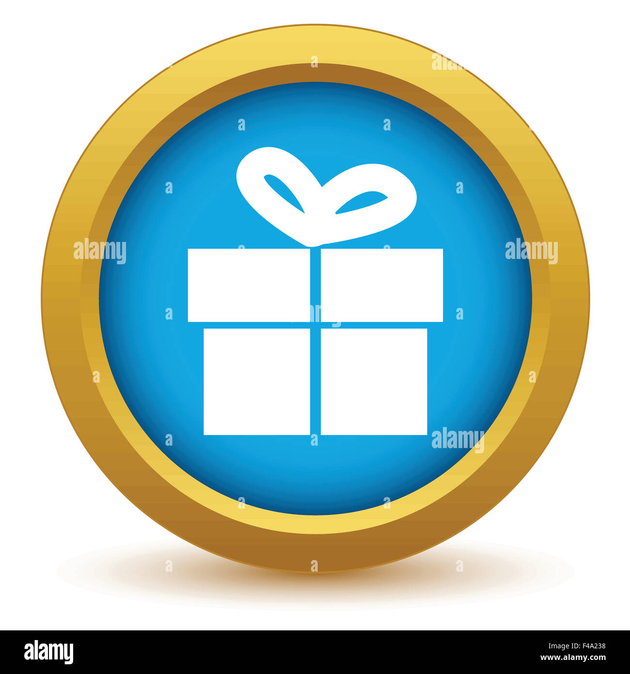 Gold gift icon Stock Photo - Alamy