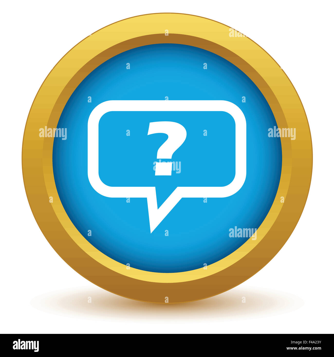 Gold question icon Stock Photo - Alamy