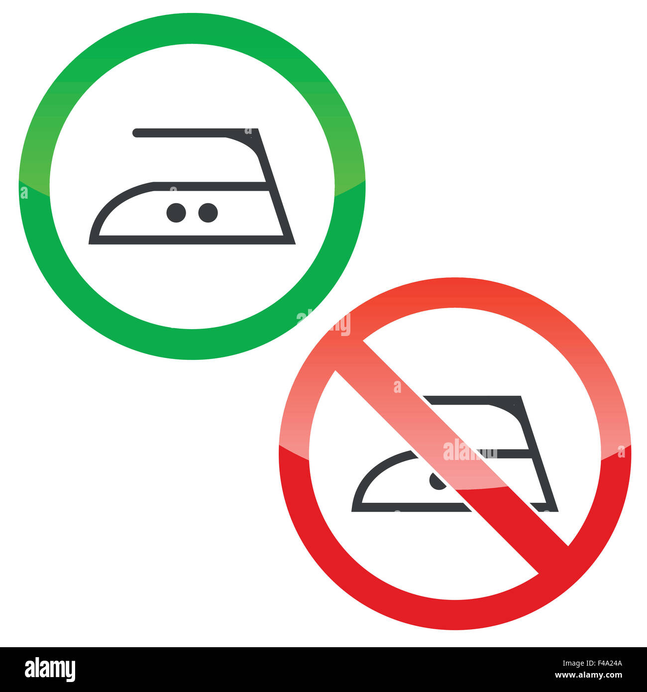 Middle ironing permission signs set Stock Photo - Alamy