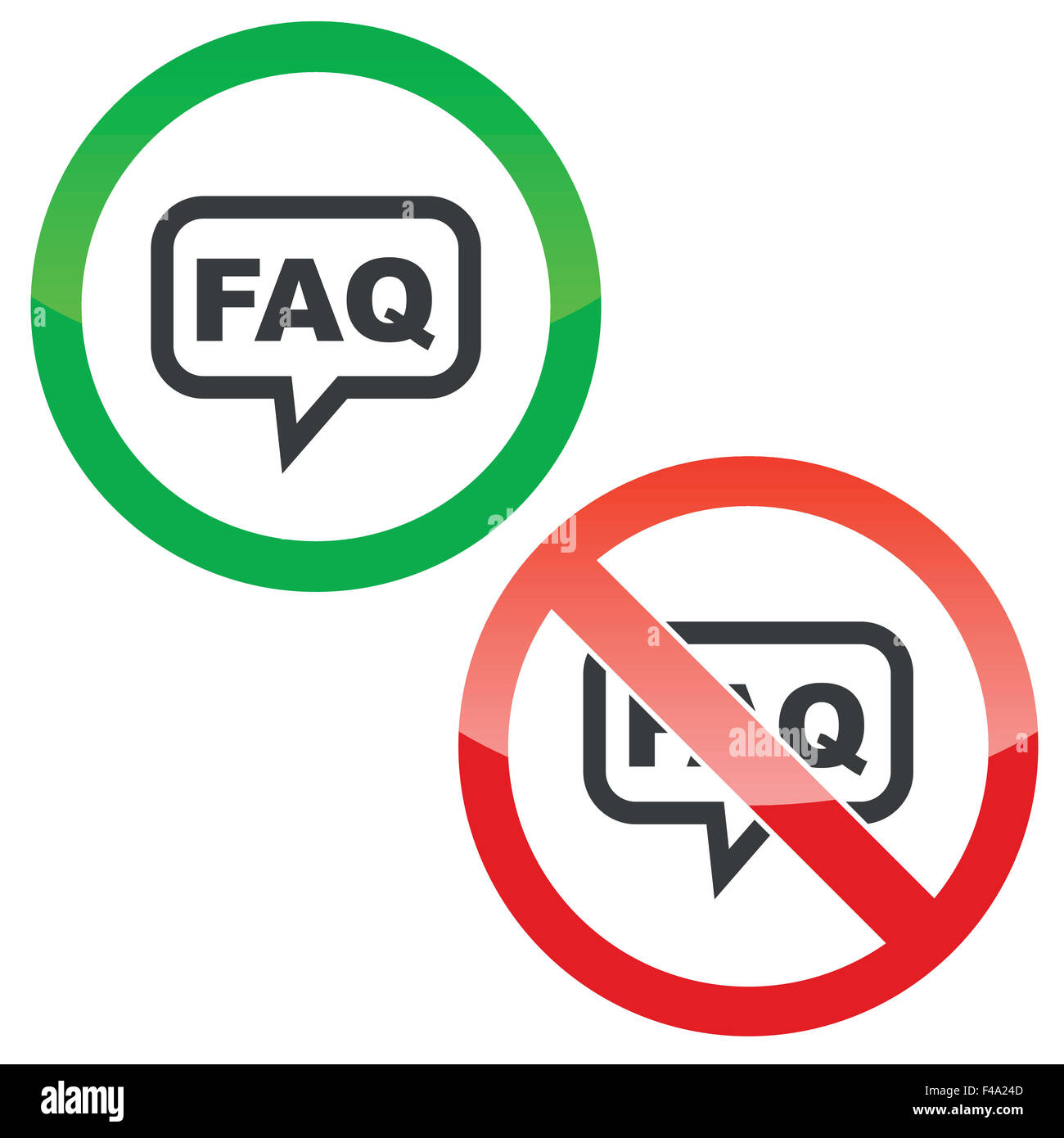 FAQ message permission signs Stock Photo - Alamy