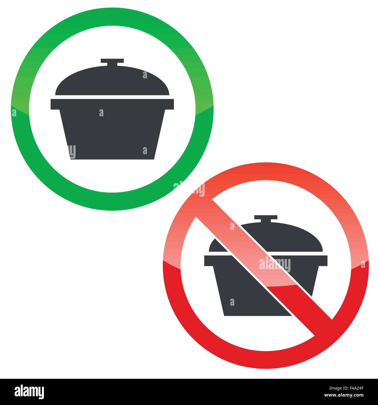 Pot permission signs set Stock Photo - Alamy