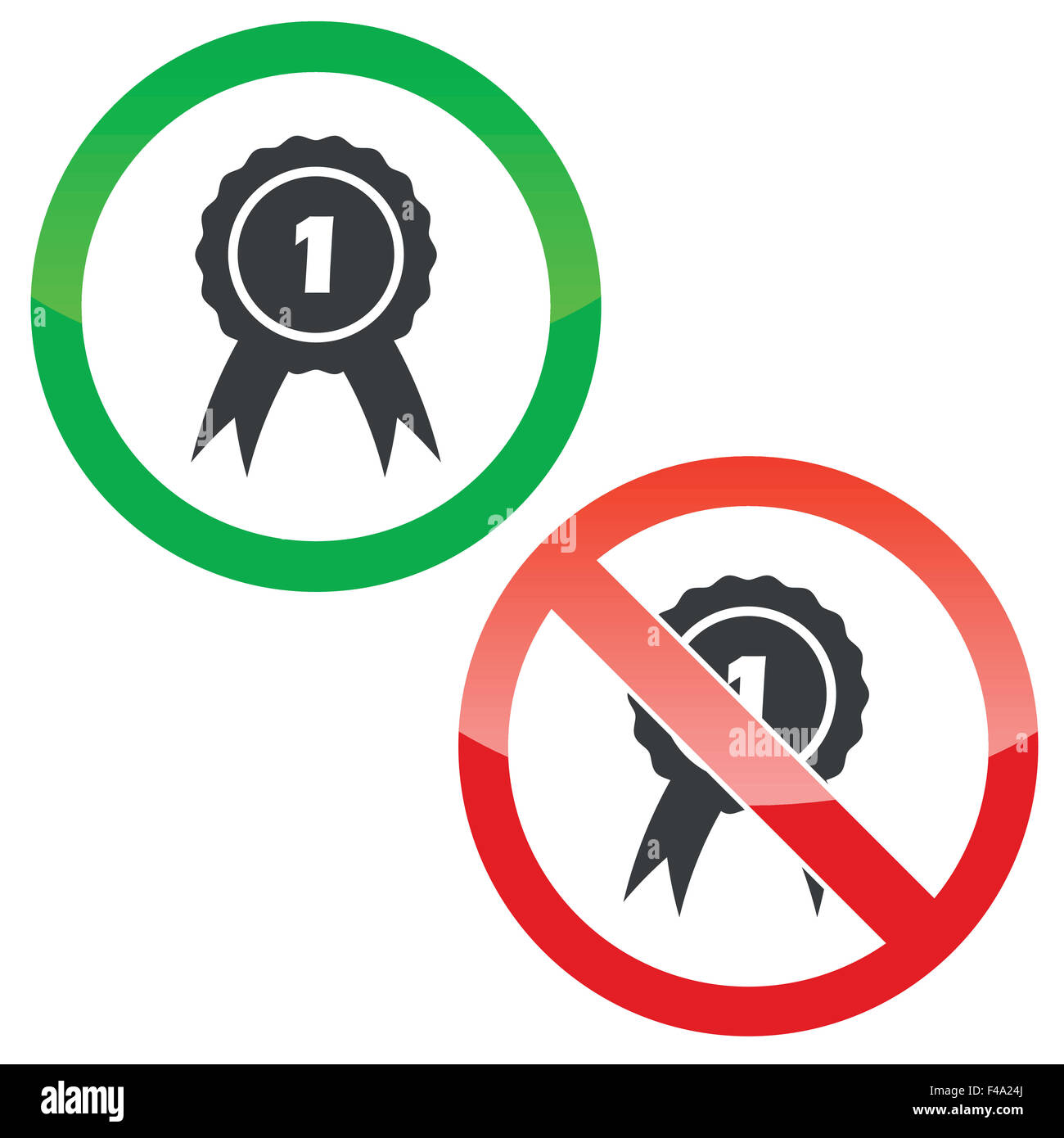 1st place permission signs set Stock Photo - Alamy