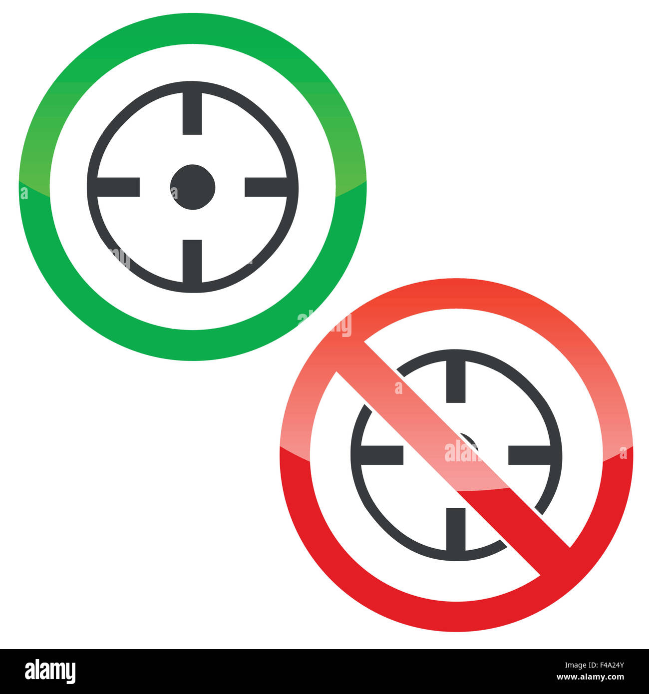 Target permission signs set Stock Photo - Alamy