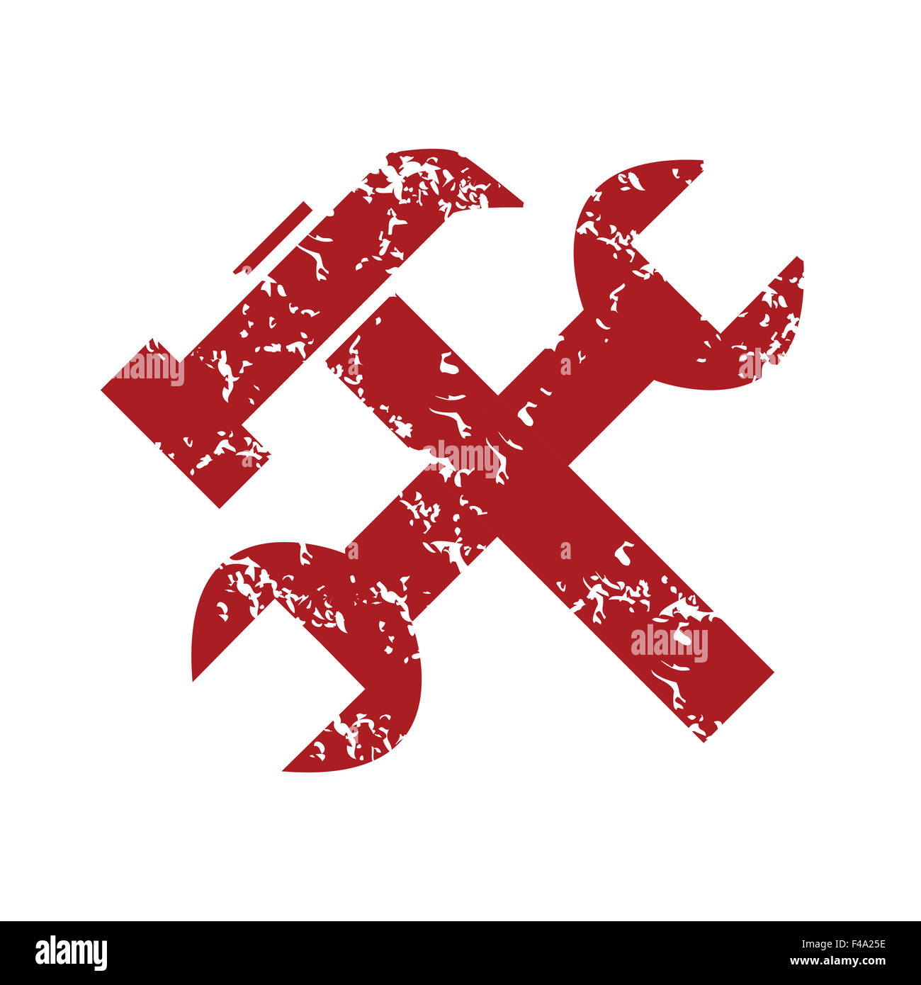 Red grunge repair logo Stock Photo - Alamy