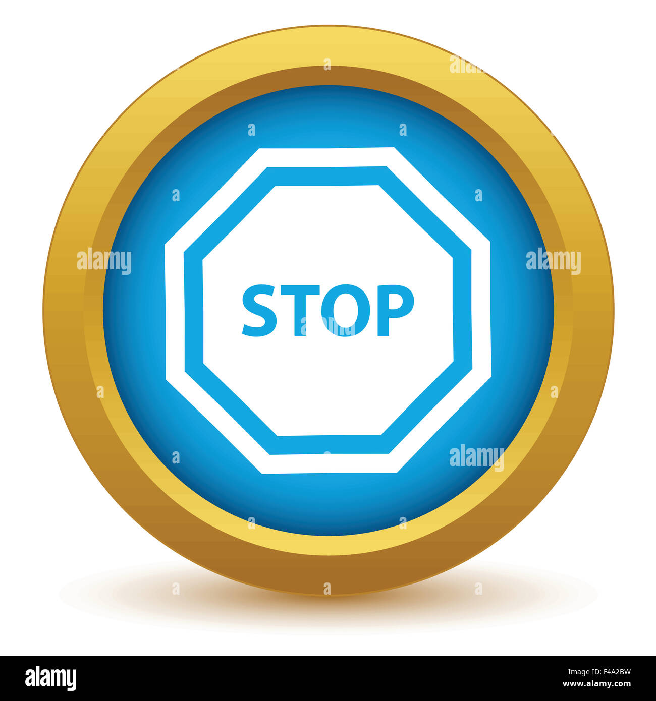 Gold stop icon Stock Photo - Alamy