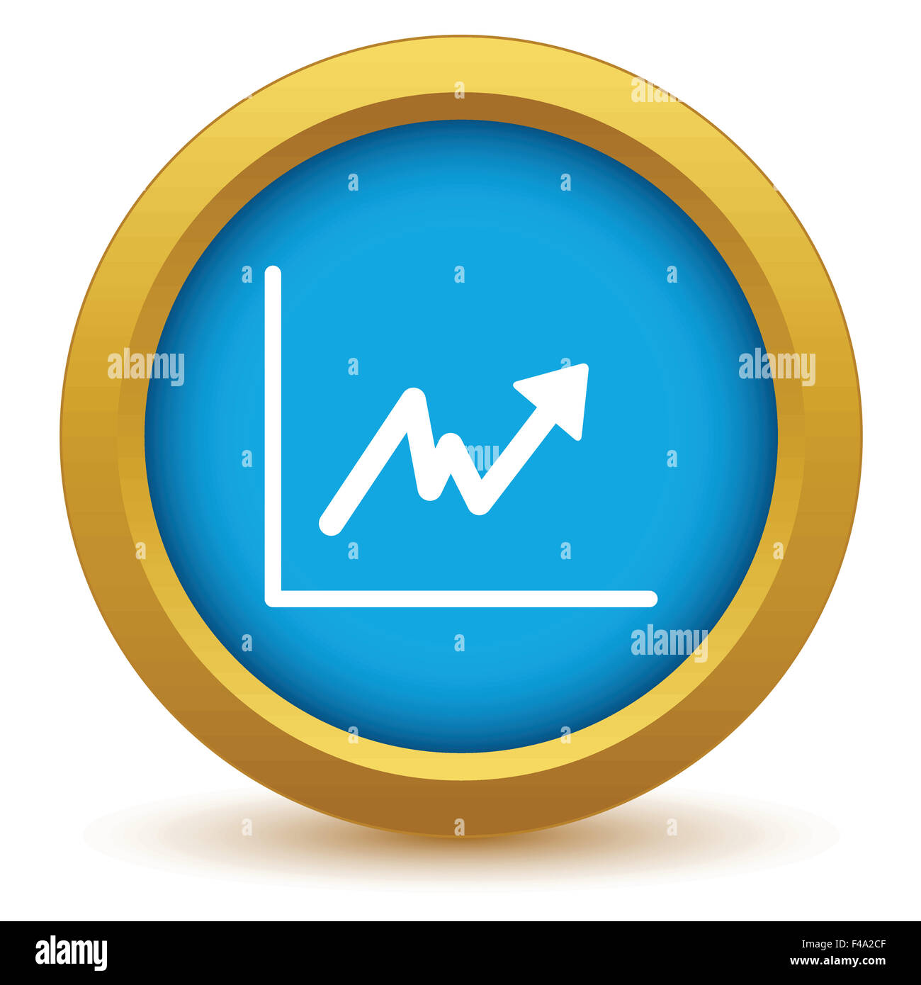 Gold unstable graph icon Stock Photo - Alamy