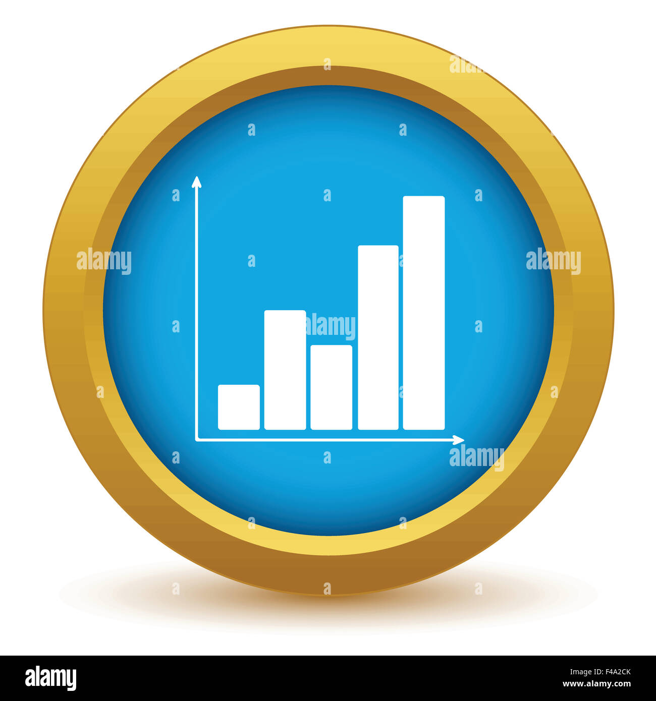 Chart bar icon gold hi-res stock photography and images - Alamy