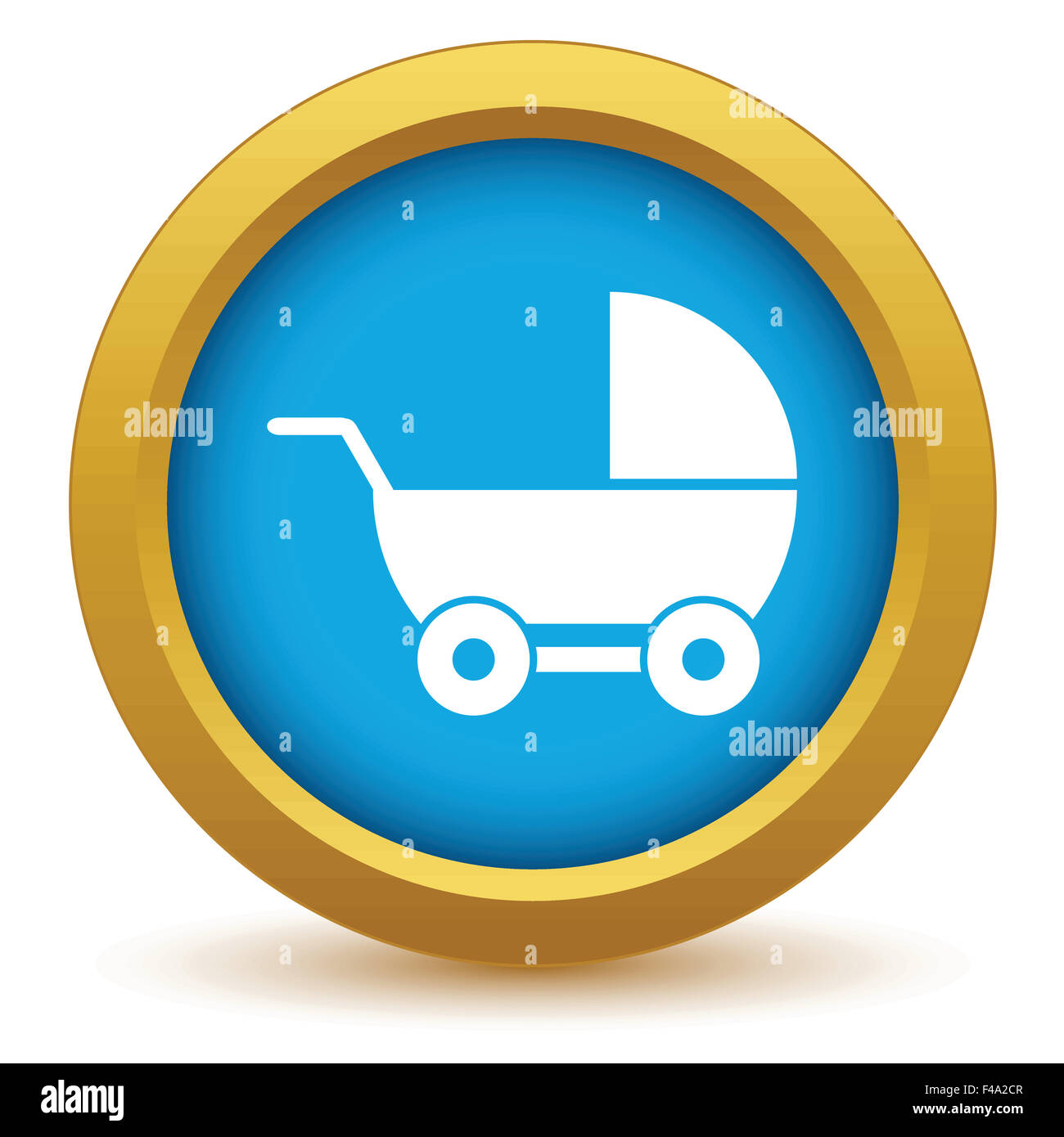 Gold baby carriage icon Stock Photo - Alamy