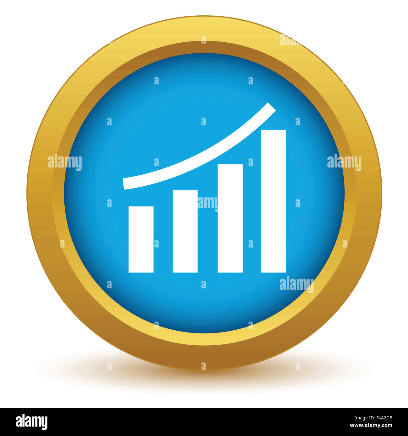 Gold growing graph icon Stock Photo - Alamy