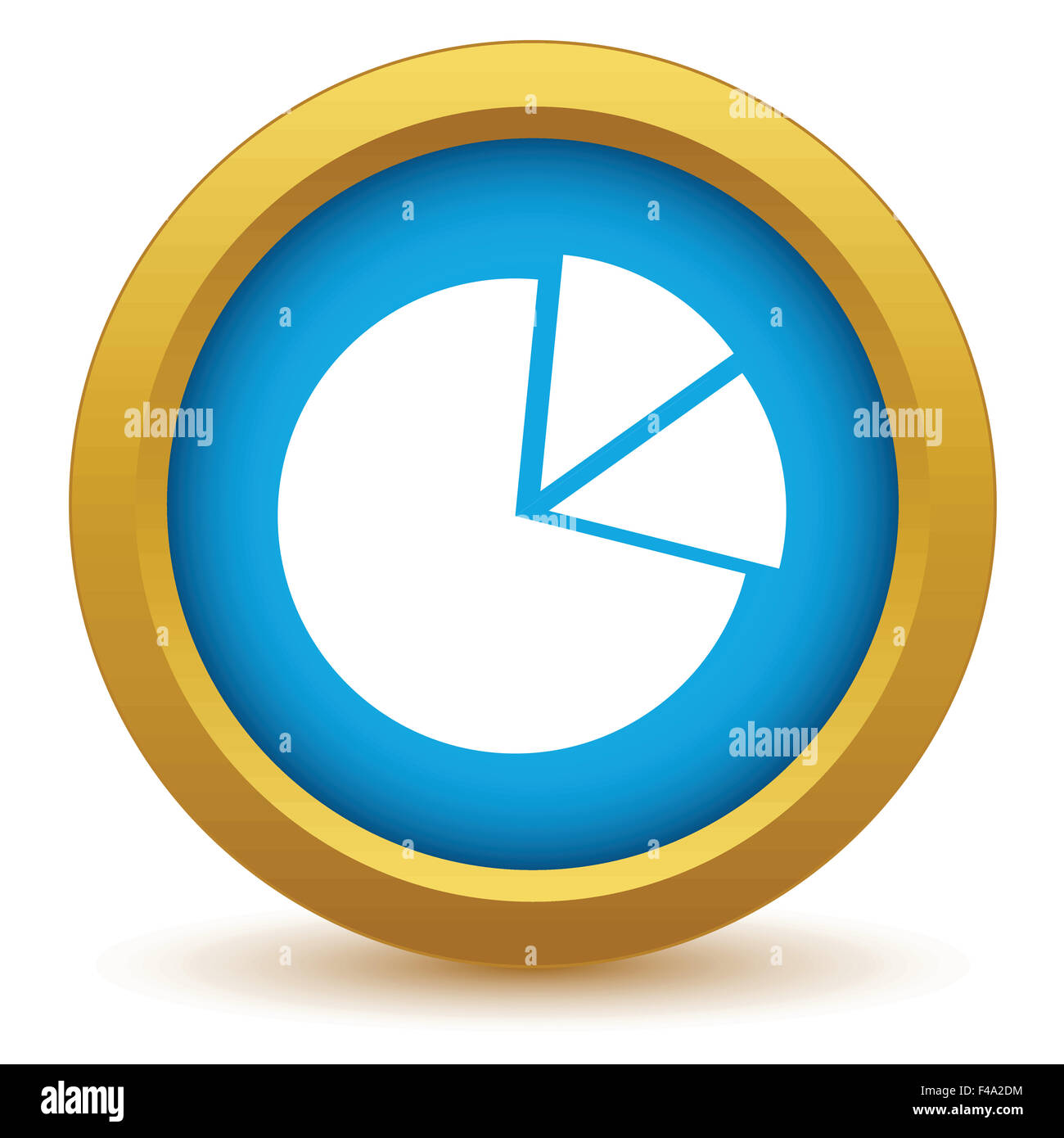 Gold pie chart icon Stock Photo - Alamy