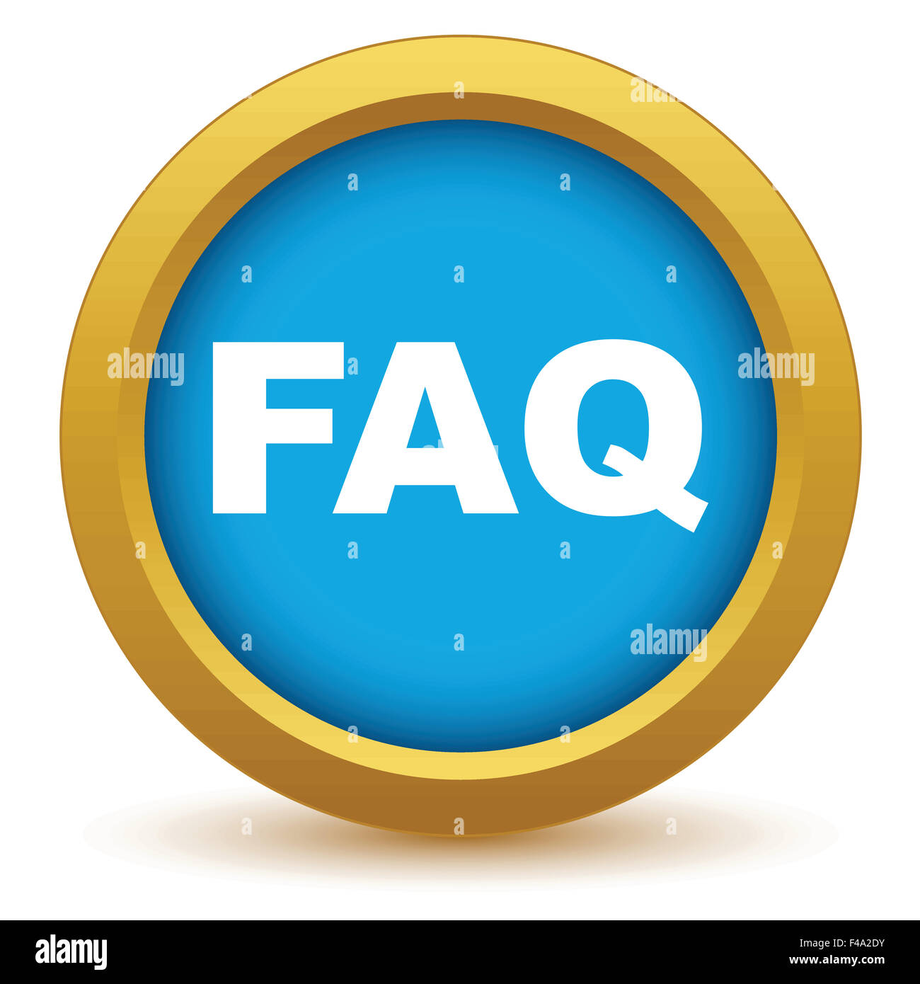 Gold faq icon Stock Photo - Alamy