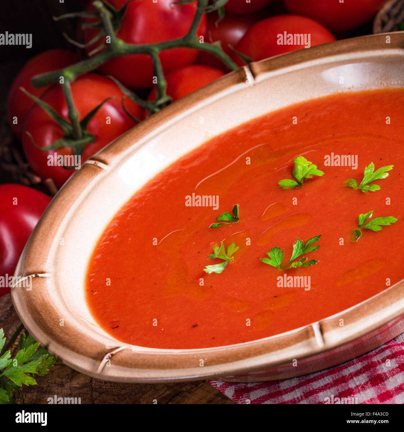 Rustic tomato soup Stock Photo - Alamy