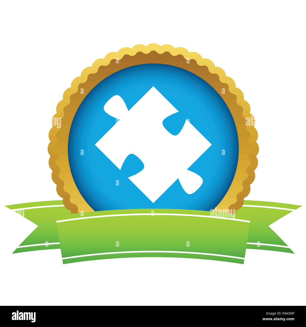 Gold puzzle logo Stock Photo - Alamy