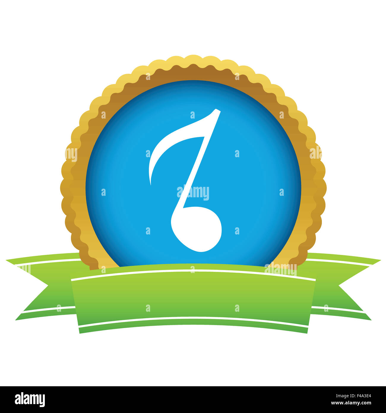 Gold musical note logo Stock Photo - Alamy