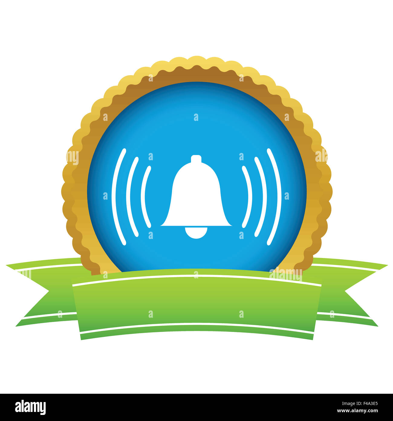 Gold alarm clock logo Stock Photo - Alamy