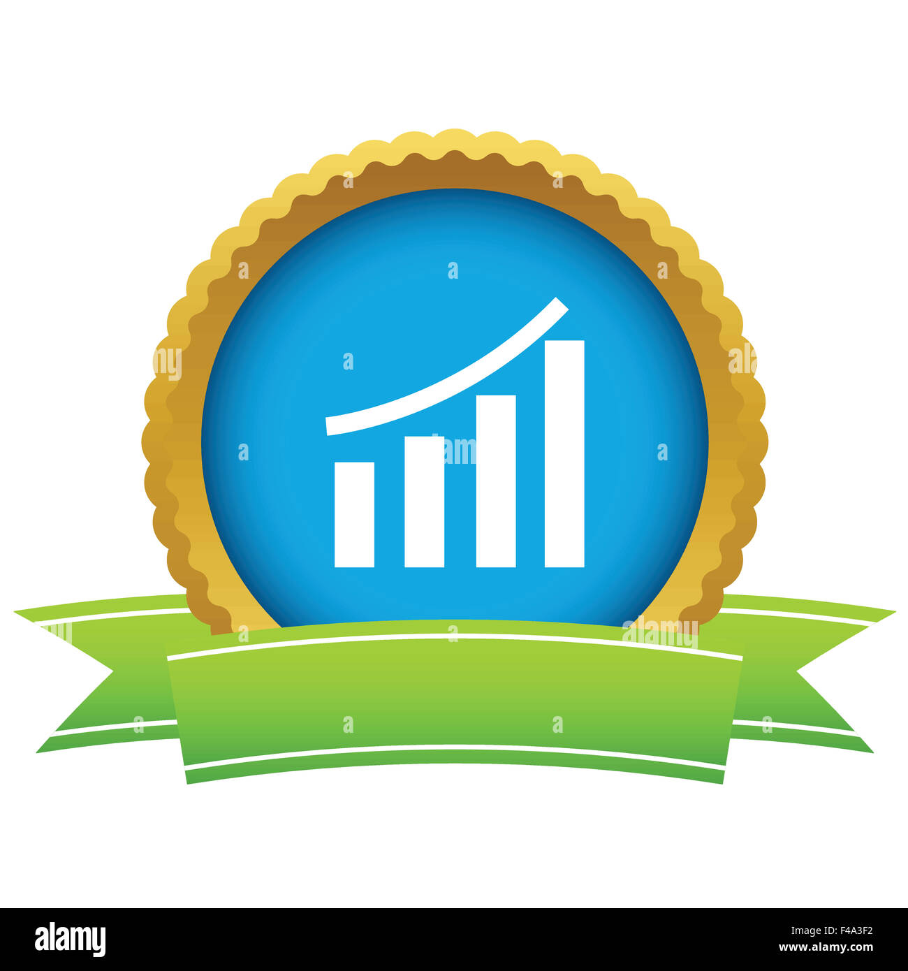 Gold growing graph logo Stock Photo - Alamy