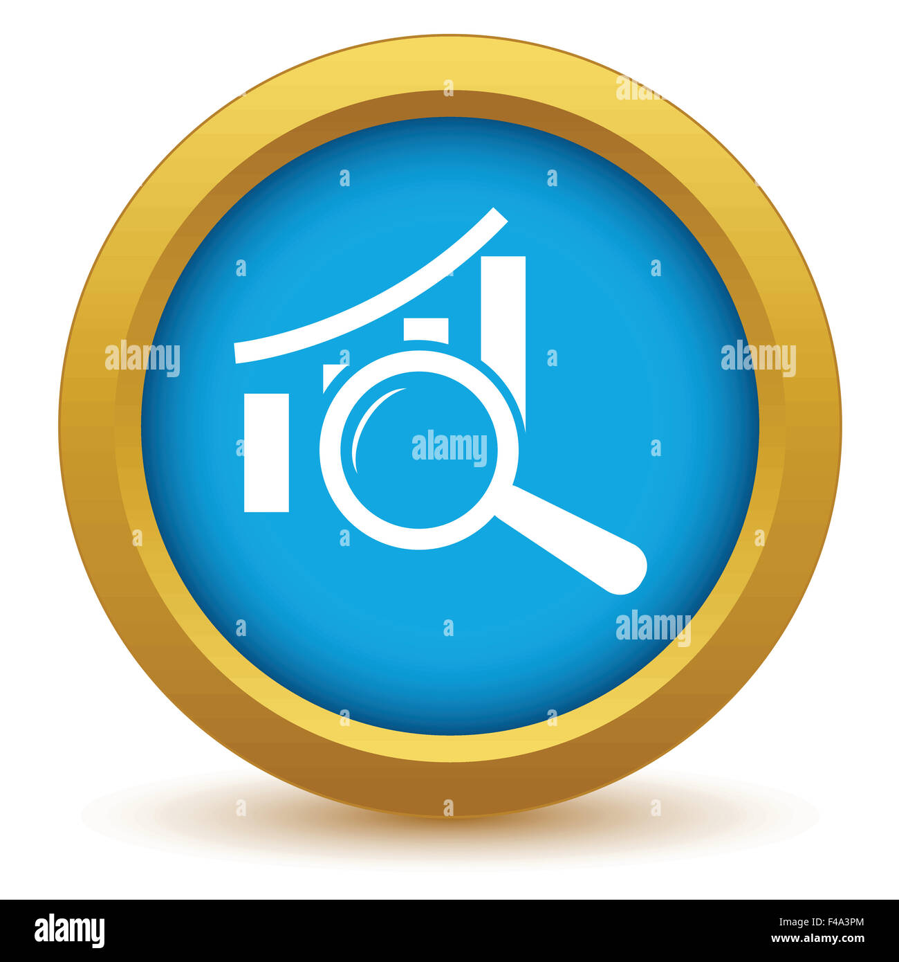Gold graph scan icon Stock Photo - Alamy