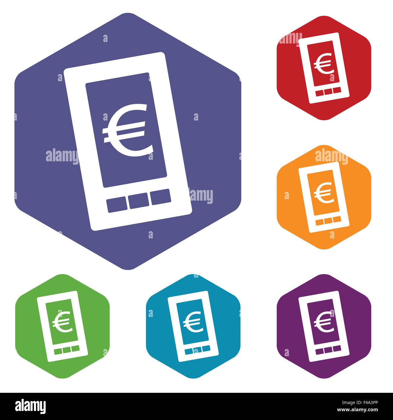Euro phone rhombus icons Stock Photo - Alamy