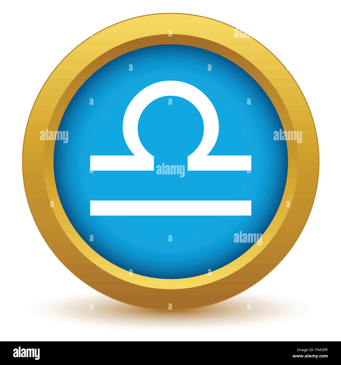 Gold Libra icon Stock Photo - Alamy