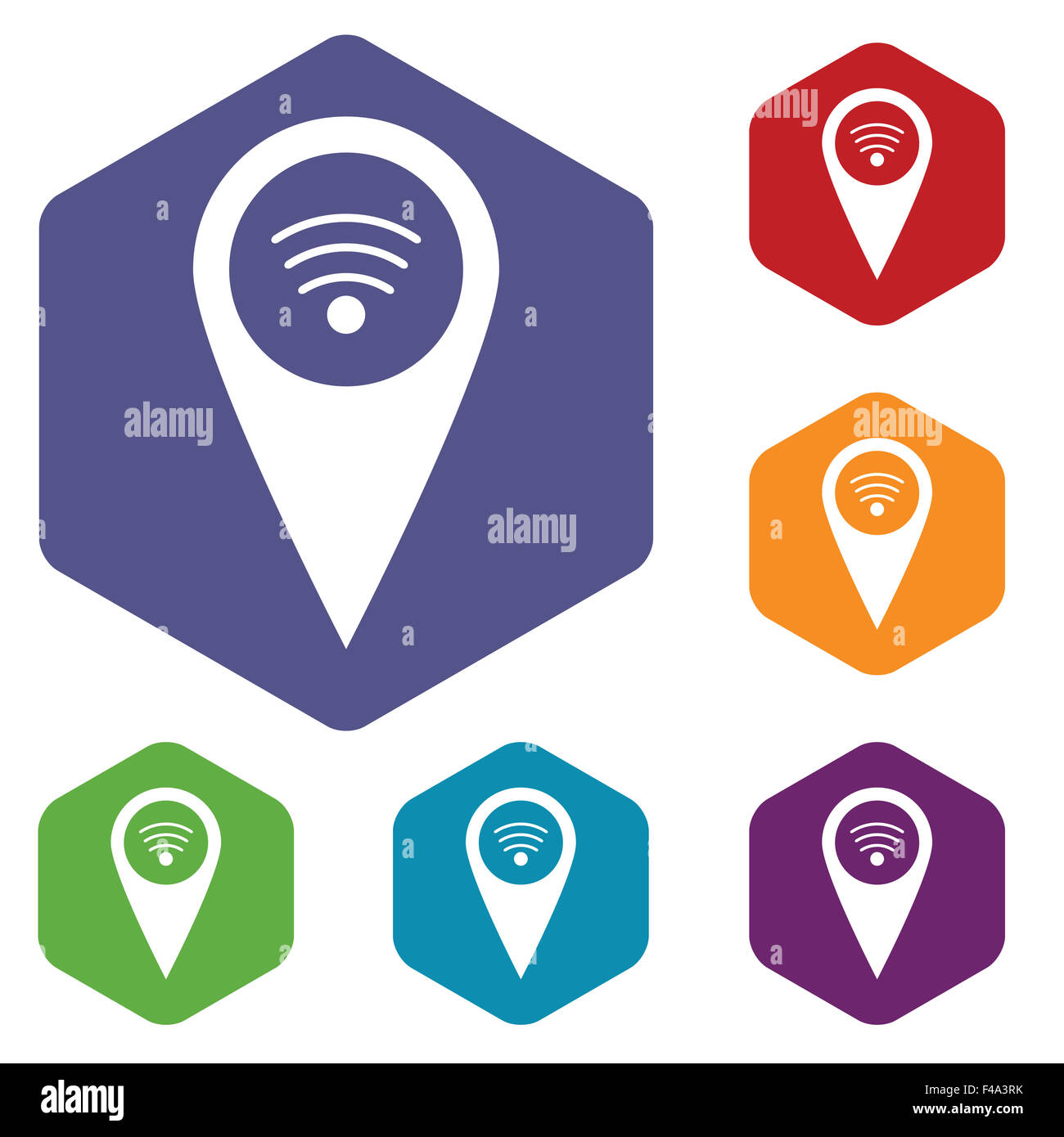 Wi-fi pointer rhombus icons Stock Photo - Alamy