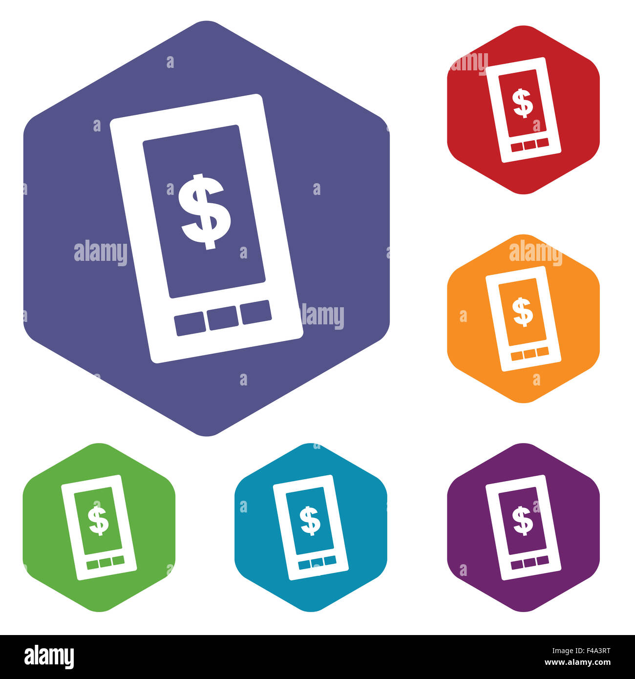 Dollar phone rhombus icons Stock Photo - Alamy