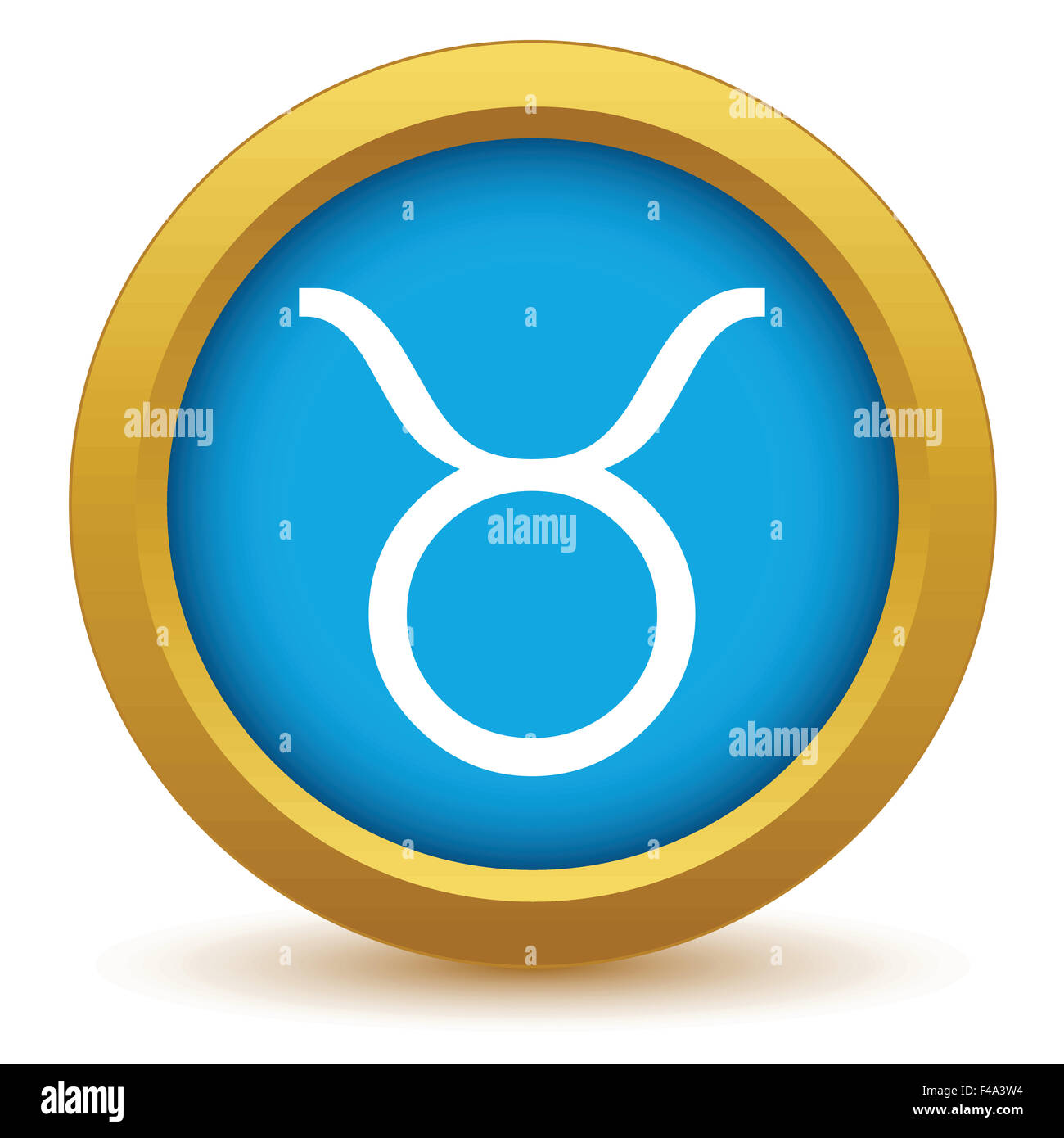 Gold Taurus icon Stock Photo - Alamy
