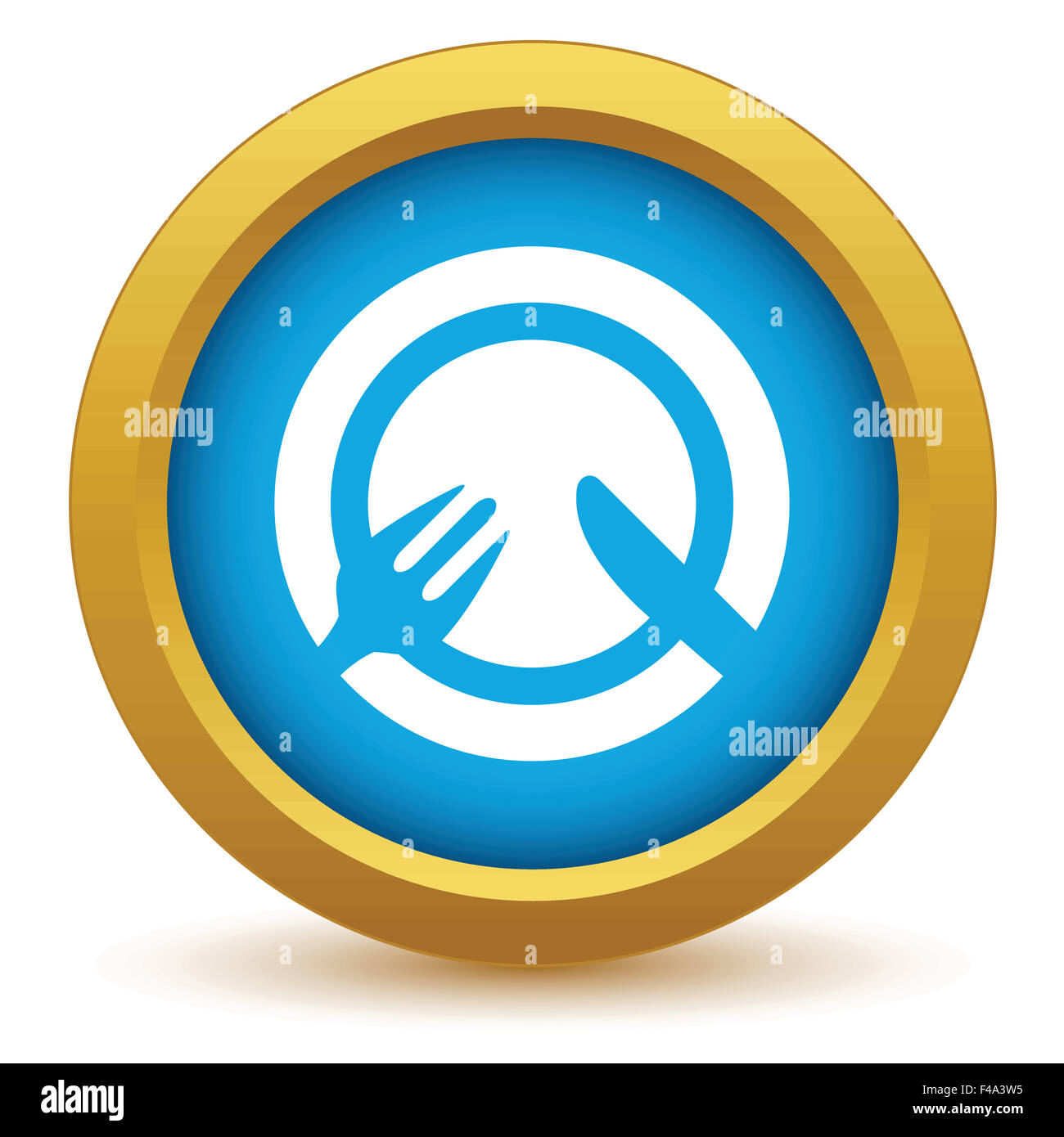 Gold lunch icon Stock Photo - Alamy