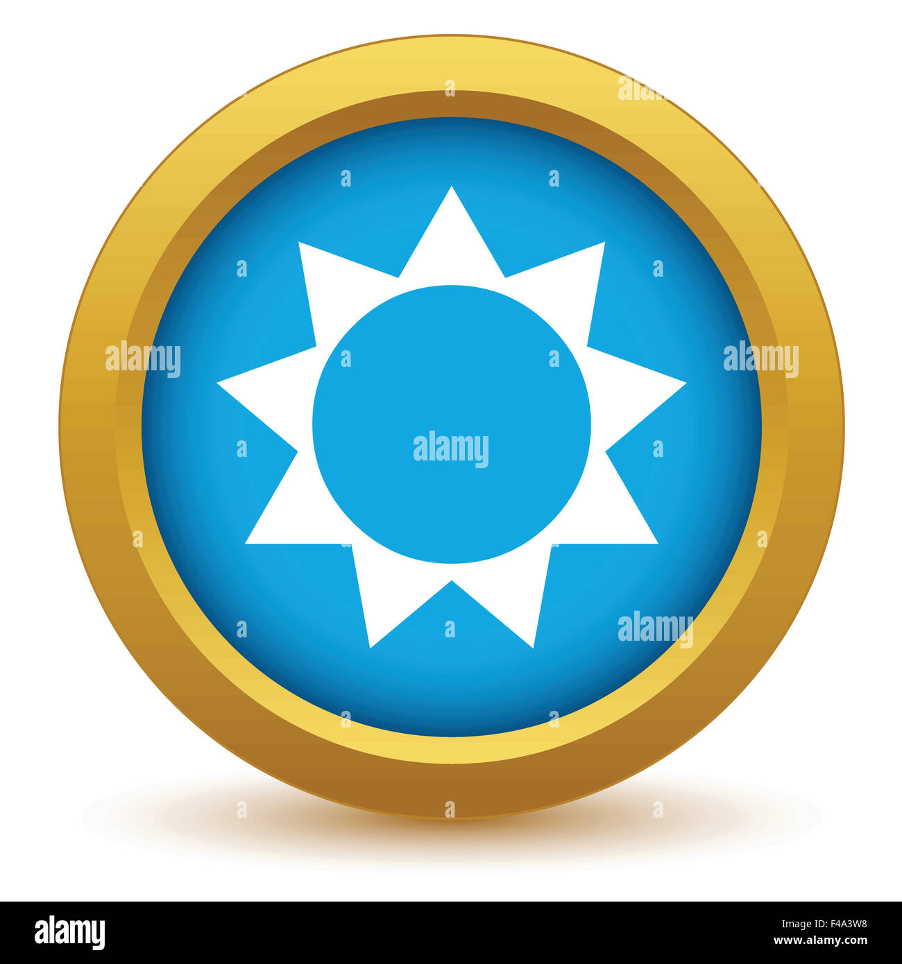 Gold sun icon Stock Photo - Alamy