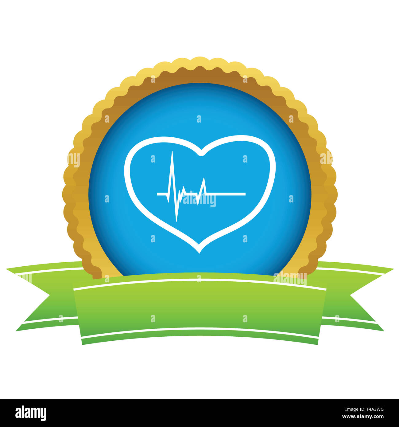 Gold heart beating logo Stock Photo - Alamy