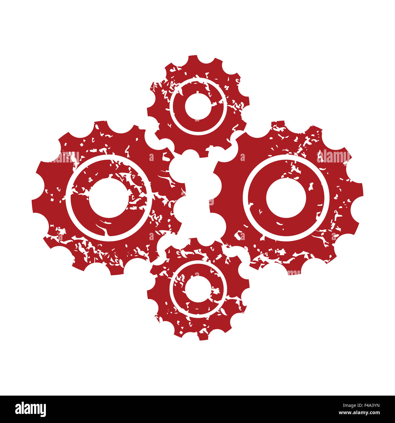 Red grunge new mechanism logo Stock Photo - Alamy