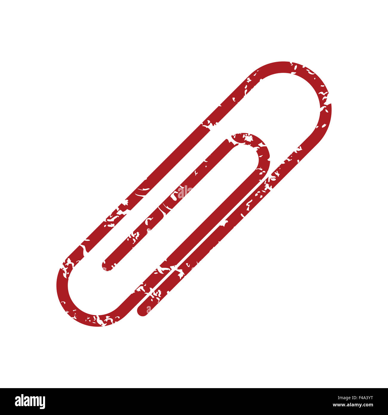 Red grunge paper clip logo Stock Photo - Alamy