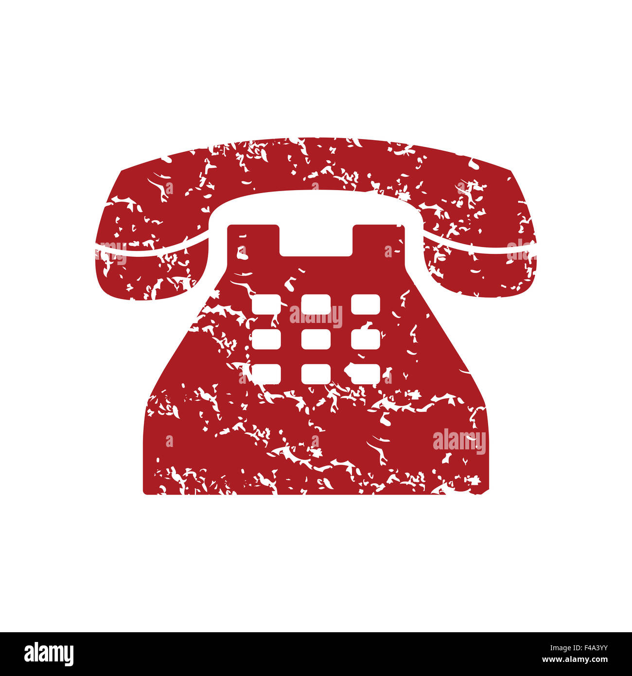 Red grunge Telephone logo Stock Photo - Alamy