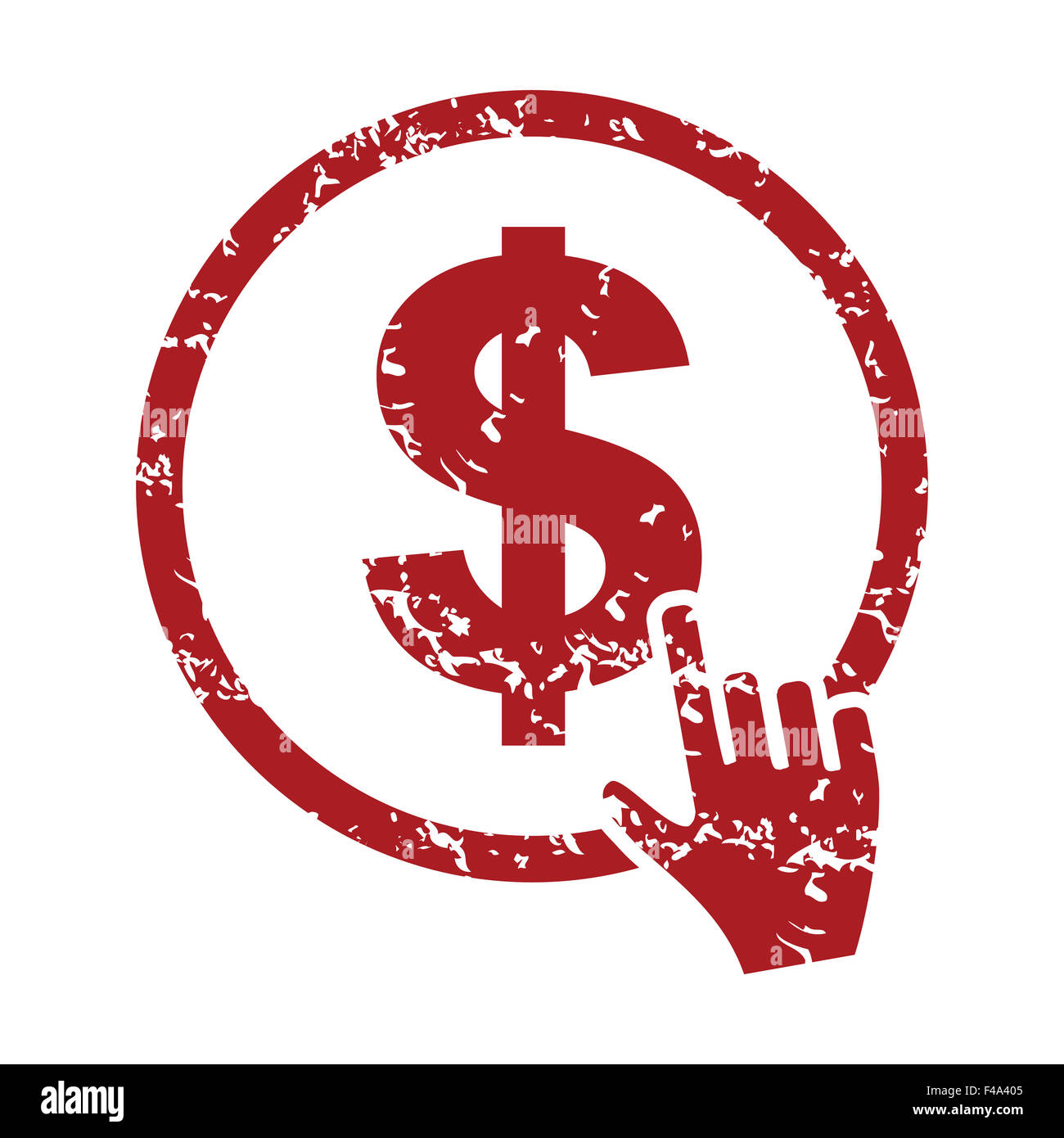 Red grunge dollar click logo Stock Photo - Alamy