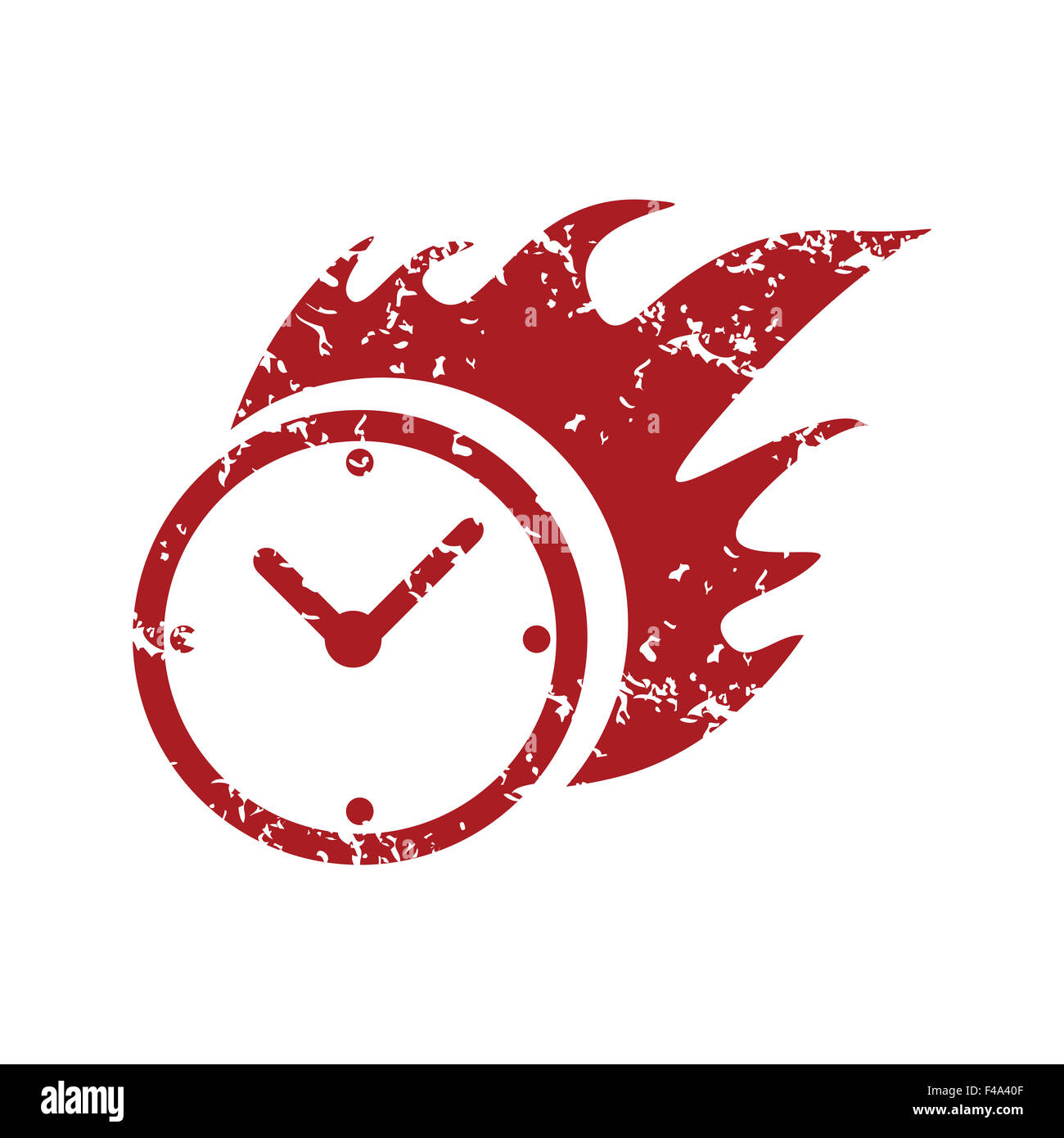 Red grunge hot clock logo Stock Photo - Alamy