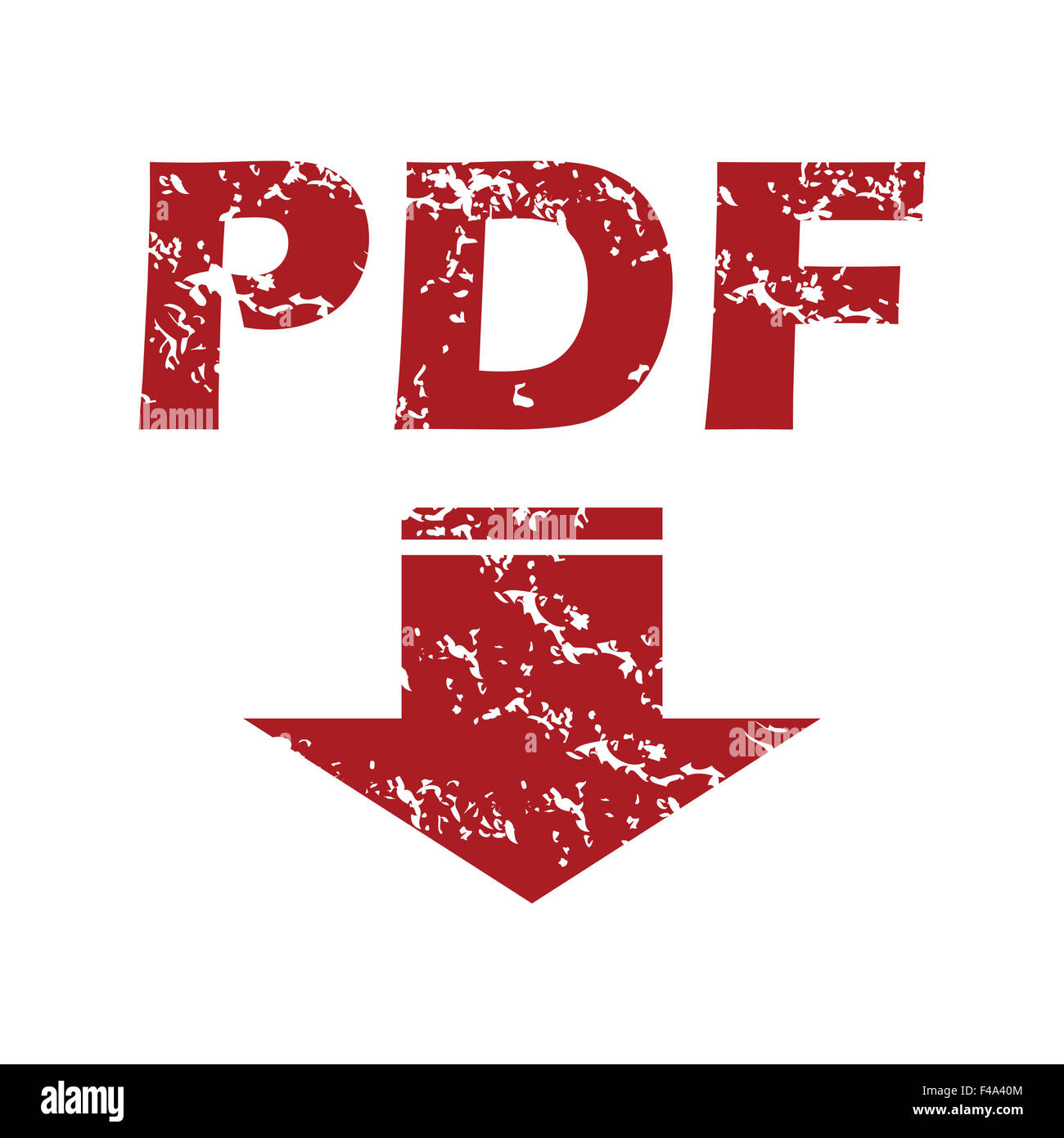 Red grunge pdf download logo Stock Photo - Alamy