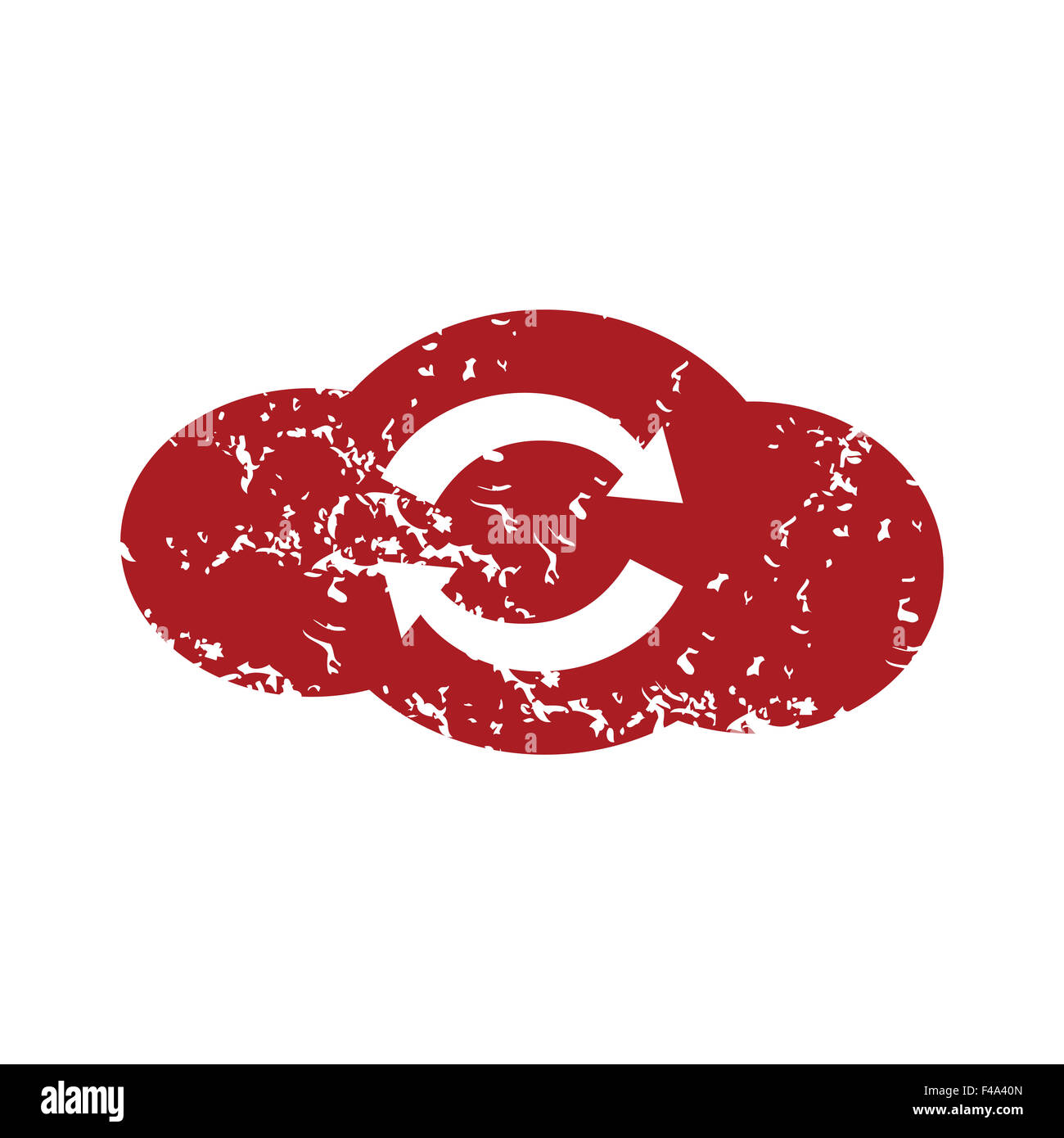 Red grunge reverse cloud logo Stock Photo - Alamy