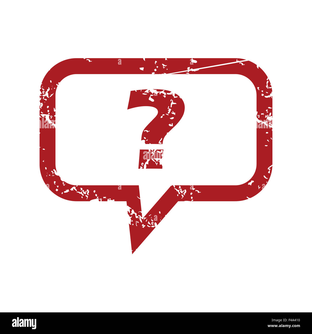 Red grunge question logo Stock Photo - Alamy