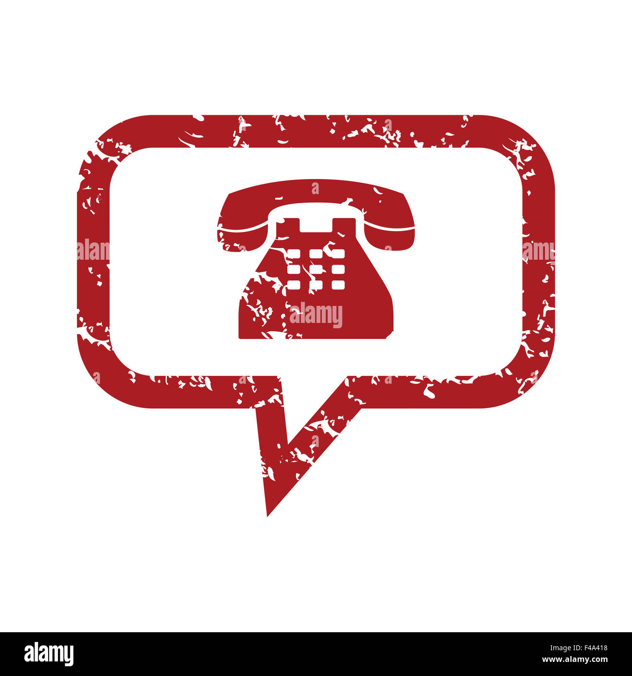 Red grunge telephone conversation logo Stock Photo - Alamy